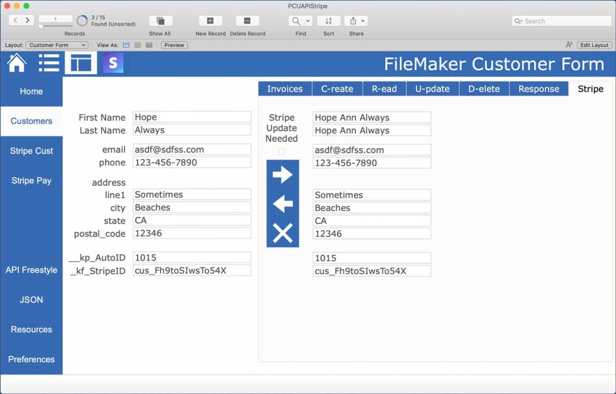 Connect FileMaker to the Stripe API