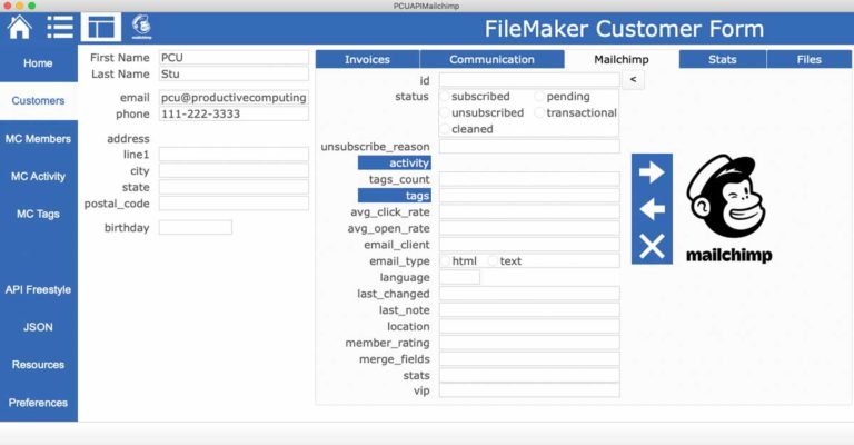 Connect FileMaker to Mailchimp API - Productive Computing, Inc.