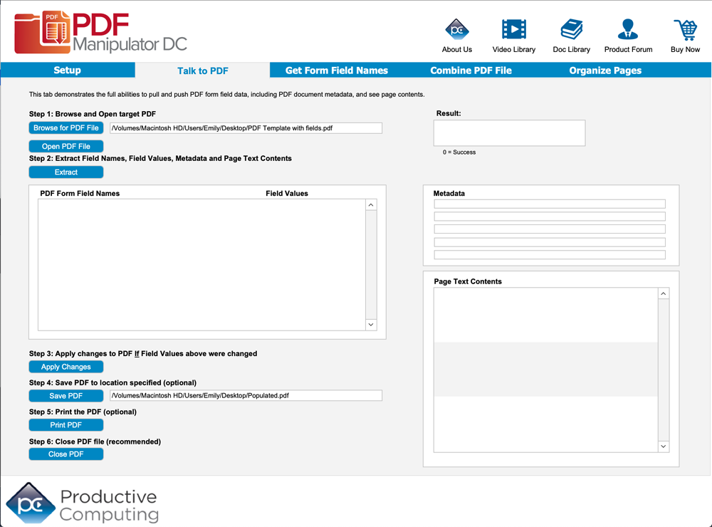 PDF Manipulator DC Adobe FileMaker Plug in Productive Computing