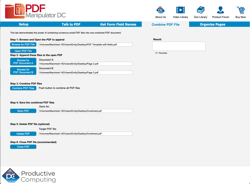 PDF Manipulator DC Adobe FileMaker Plug in Productive Computing