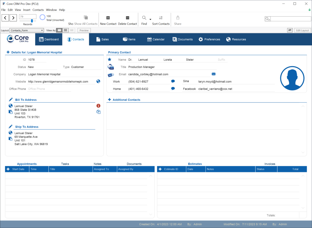 Core CRM Pro - A Free FileMaker CRM Template