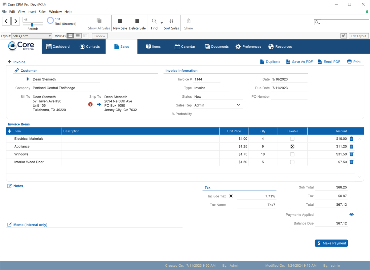 Core CRM Pro - A Free FileMaker CRM Template